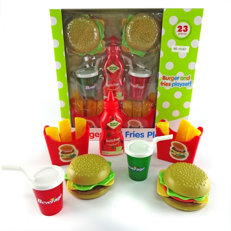 Burger and Fries Playset - Mainan burger dan kentang goreng - Happy ...