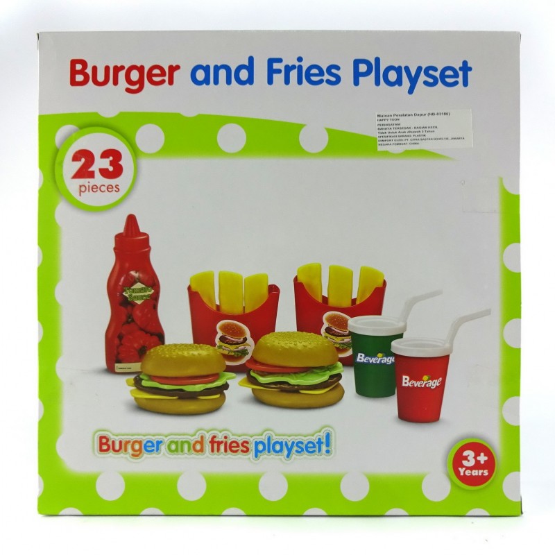 Burger and Fries Playset - Mainan burger dan kentang goreng - Happy ...